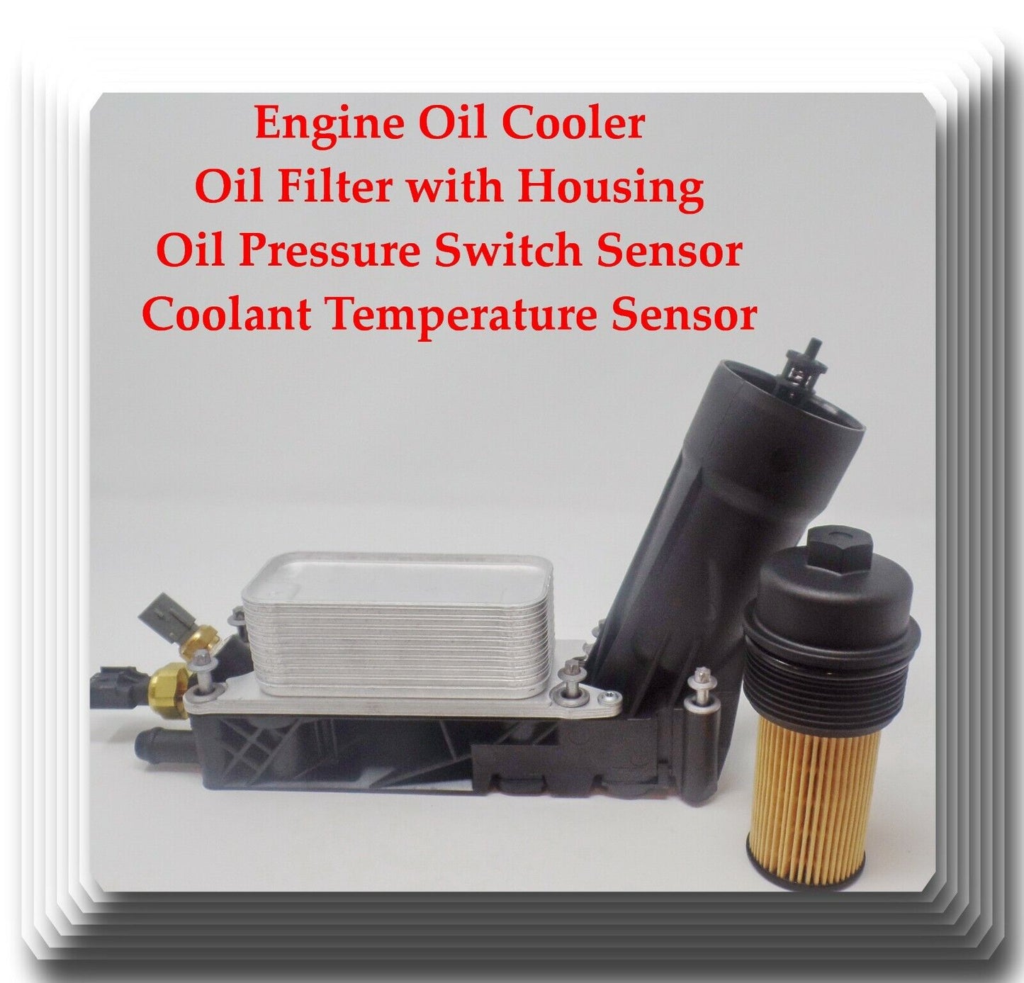 Oil Cooler+Oil Filter W/Housing+Oil Pressure & Temperature Sensors W/C ...