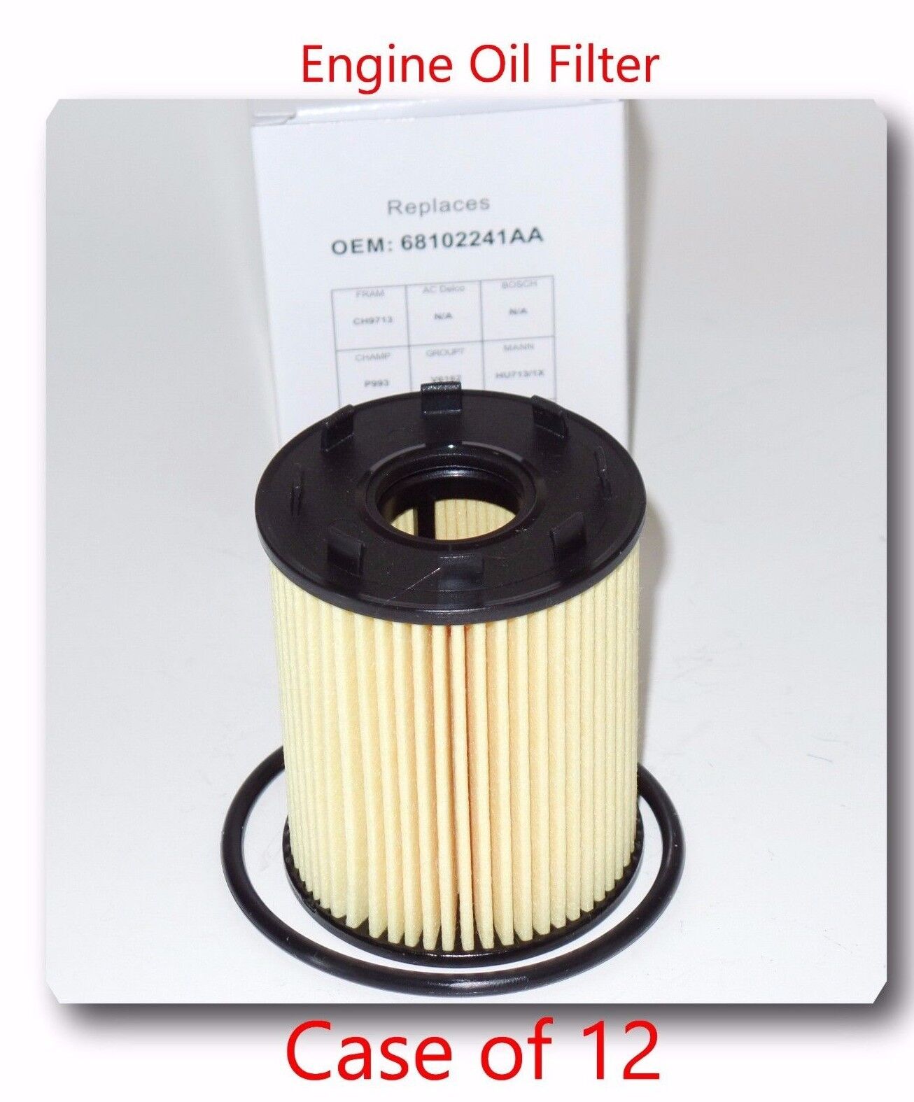Case of 12 Engine Oil Filter 68102241AA Fits: Fiat 500 Dodge Dart Jeep ...