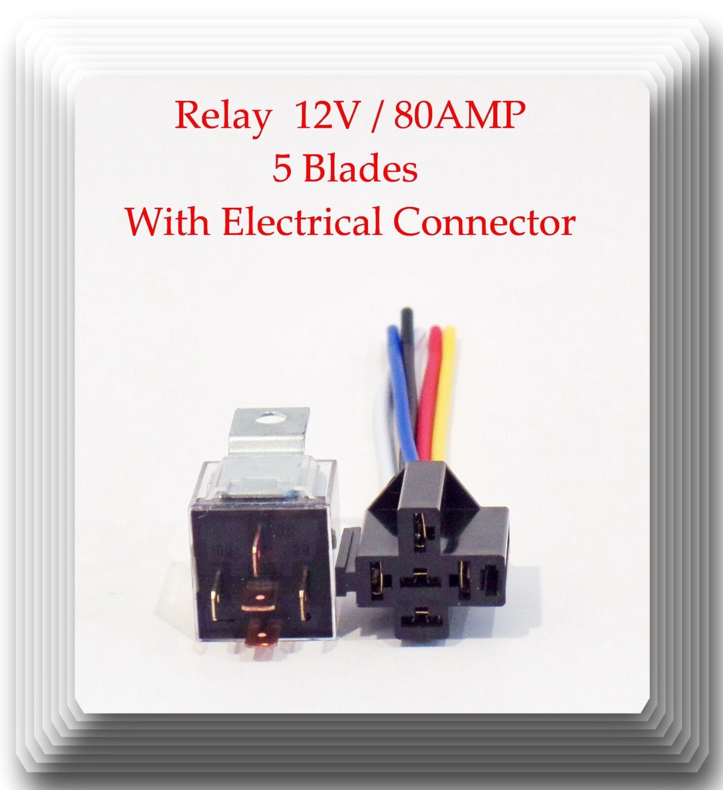 1 Kit 12V 80 Amp 5 Pin SPDT Automotive Relay with Wires Harness Socket ...