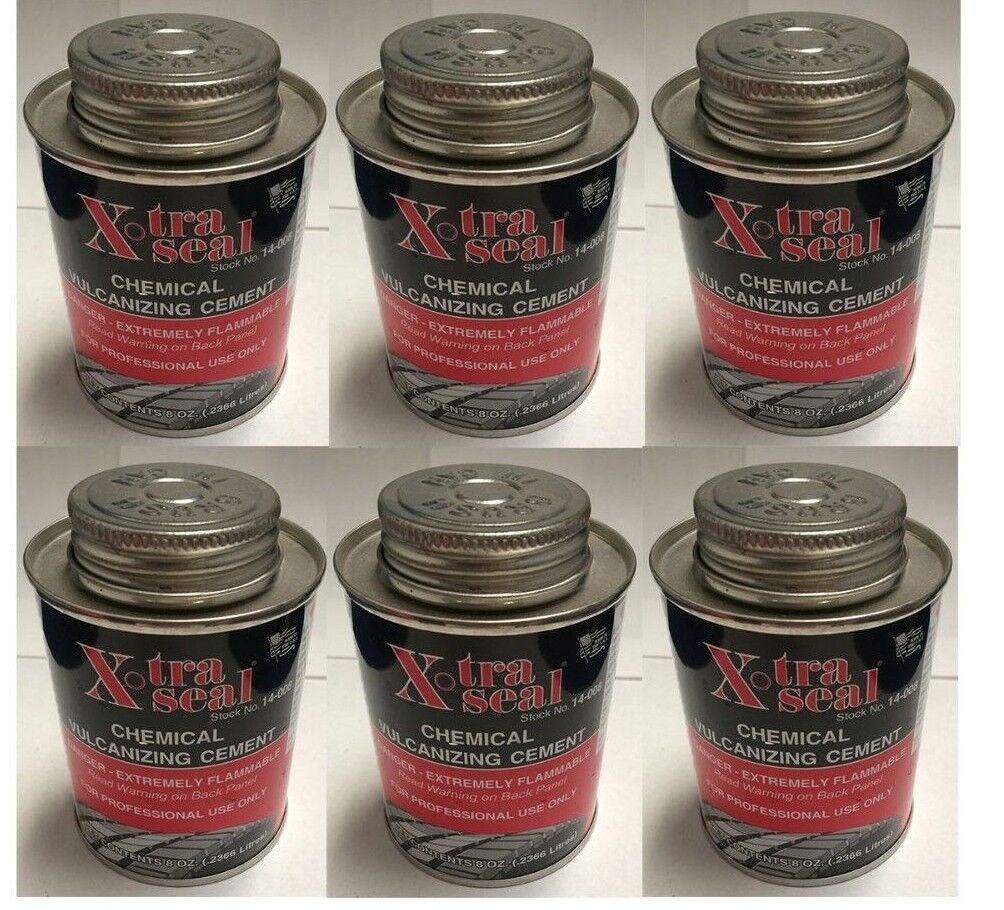 6 Cans X-Tra Seal Tire Tube Patch Chemical Vulcanizing Cement 8oz(0.23 ...