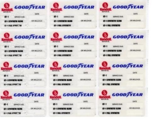 60 KENDALL GOODYEAR STATIC CLING OIL CHANGE STICKER| Swift Auto Parts ...