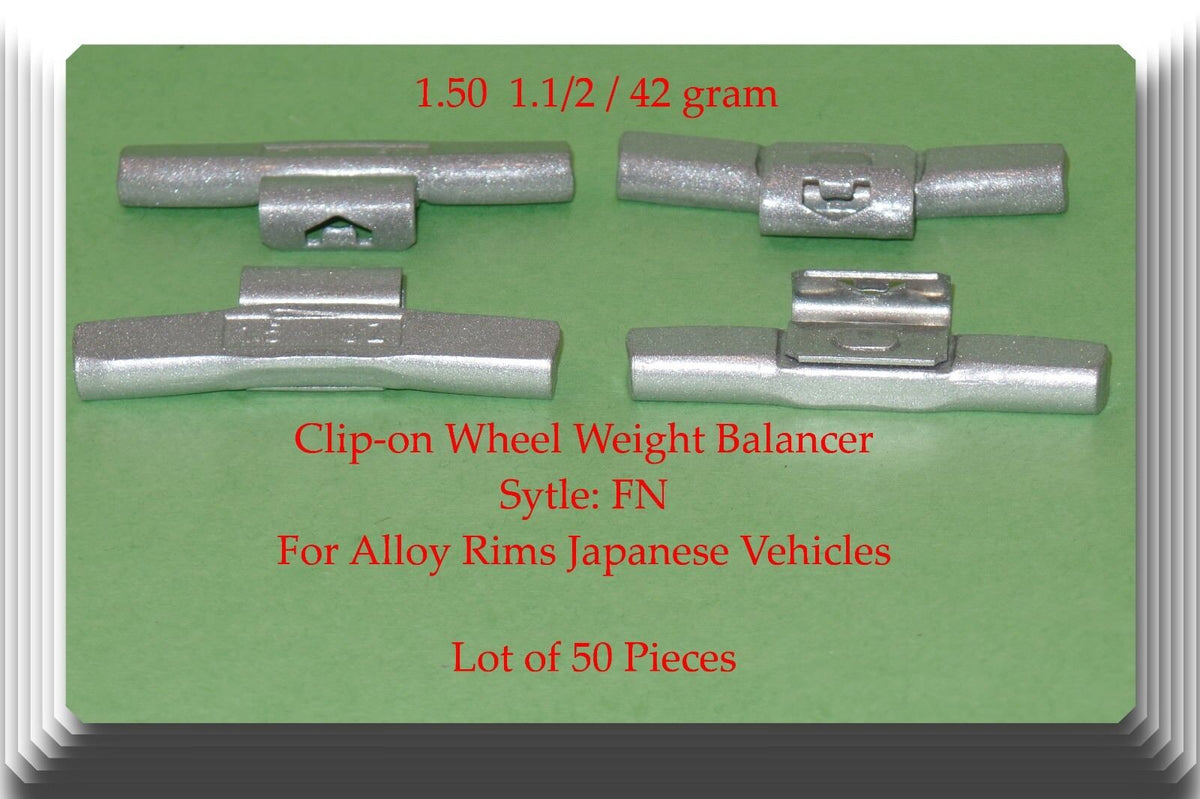 1.5oz 42g Clip-On Wheel Weight FN Style For Alloy Rims Japanese Vehicl ...