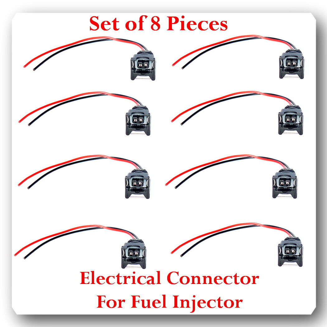 Set 8 Kits Pigtail Electrical Connector for Fuel Injector TJ100 For:Fo ...