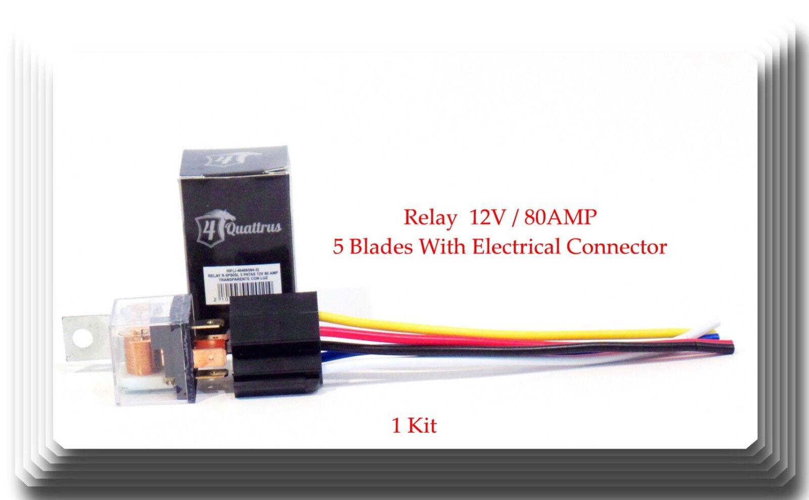 1 Kit 12V 80 Amp 5 Pin SPDT Automotive Relay with Wires Harness Socket ...