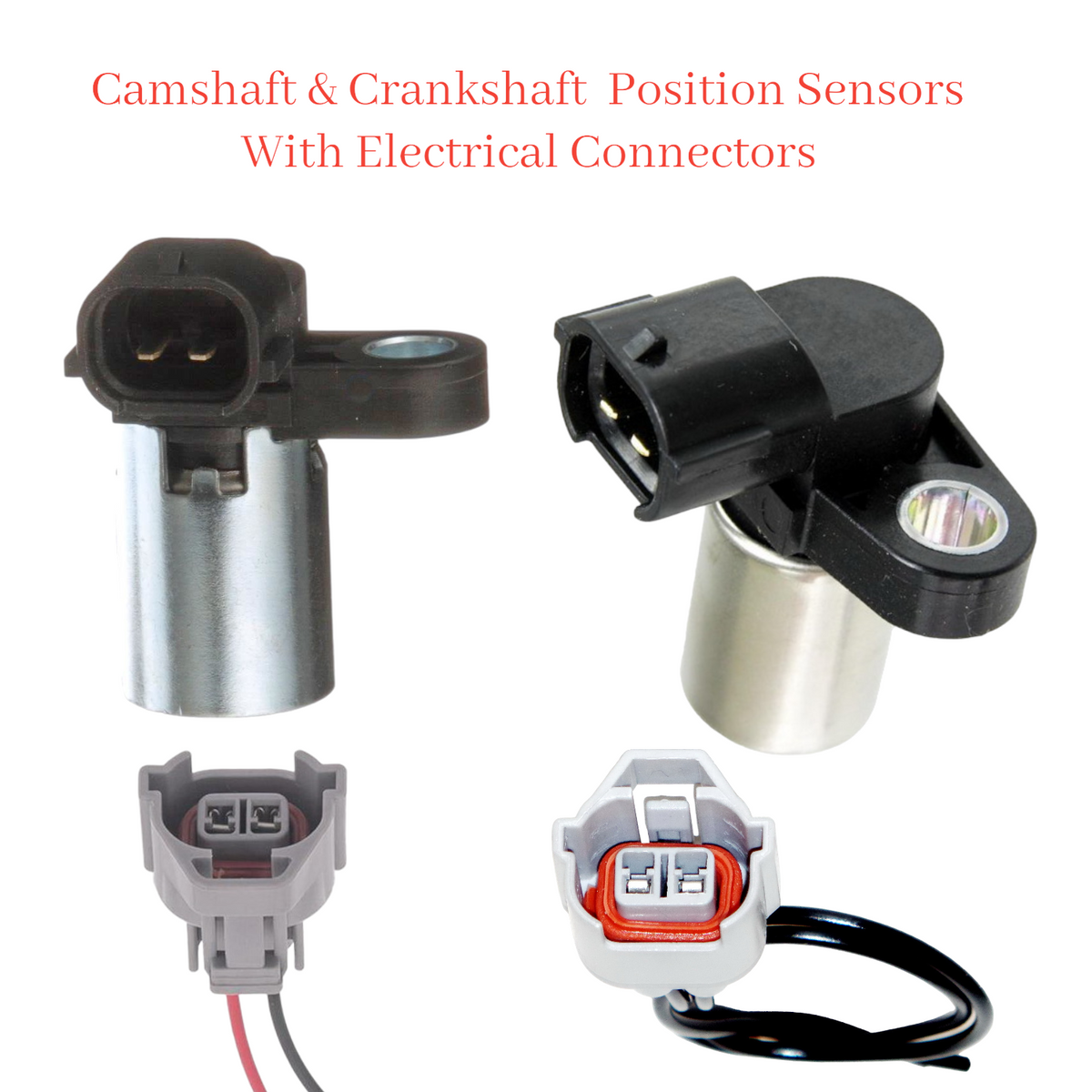 2 x Camshaft / Crankshaft Position Sensor & Connectors Fits Saab Subar ...