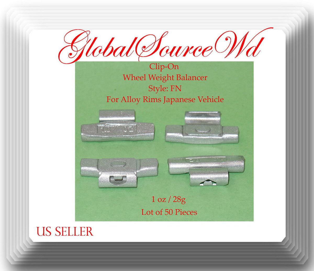 1 oz 28g Clip-On Wheel Weight FN Style For Alloy Rims Japanese Vehicle ...