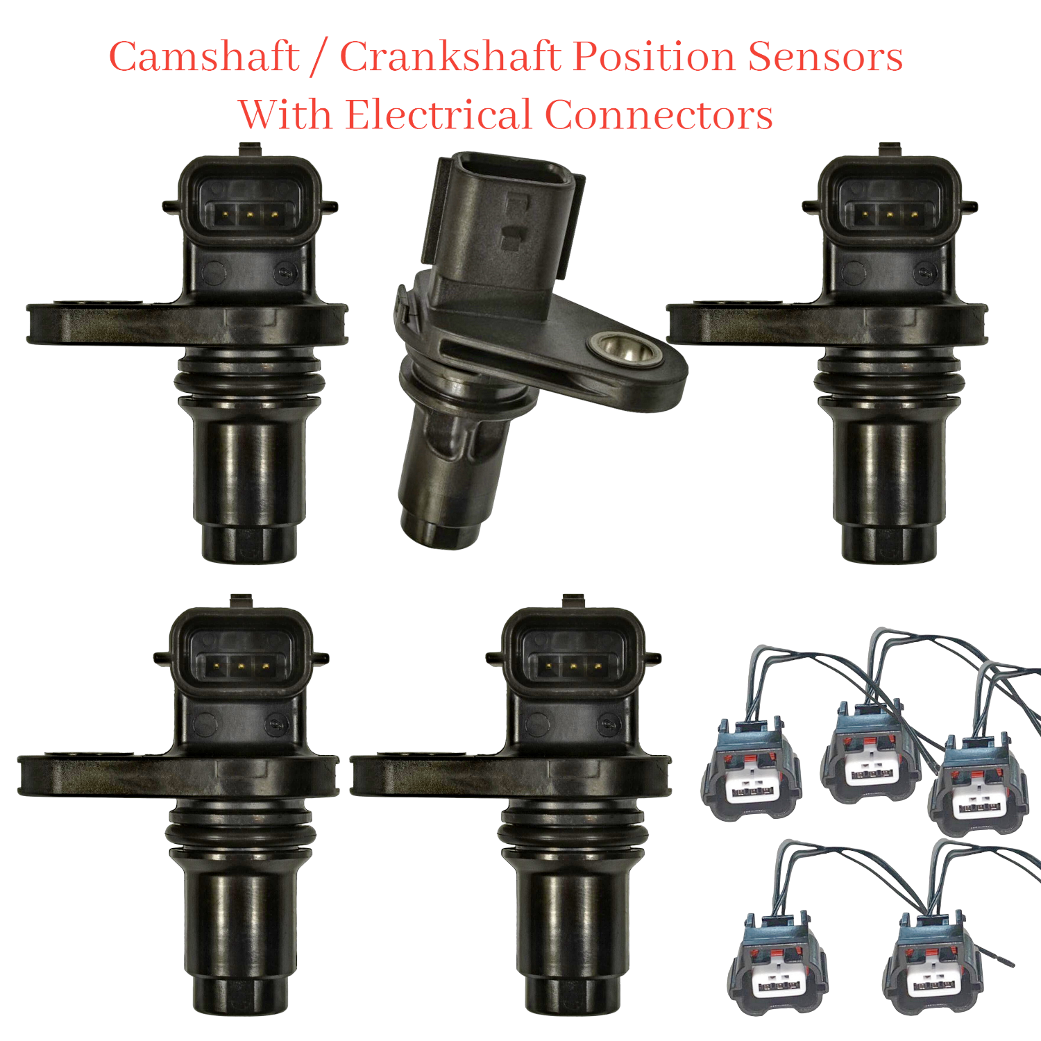 5 x Camshaft / Crankshaft Position Sensor & Connectors Fits: Infiniti ...