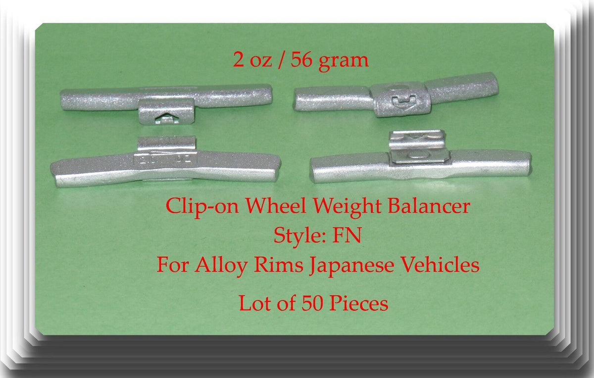2 oz 56g Clip-On Wheel Weight FN Style For Alloy Rims Japanese Vehicle ...