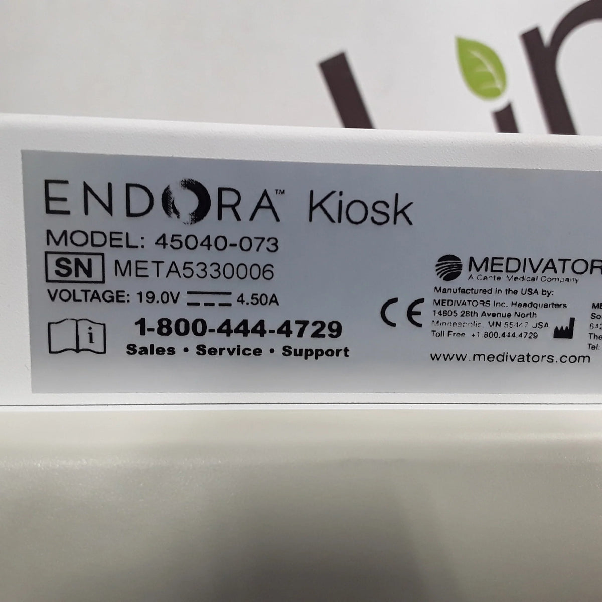 Medivators Endora Endoscope Tracking System Monitor - Model 45040-073 ...